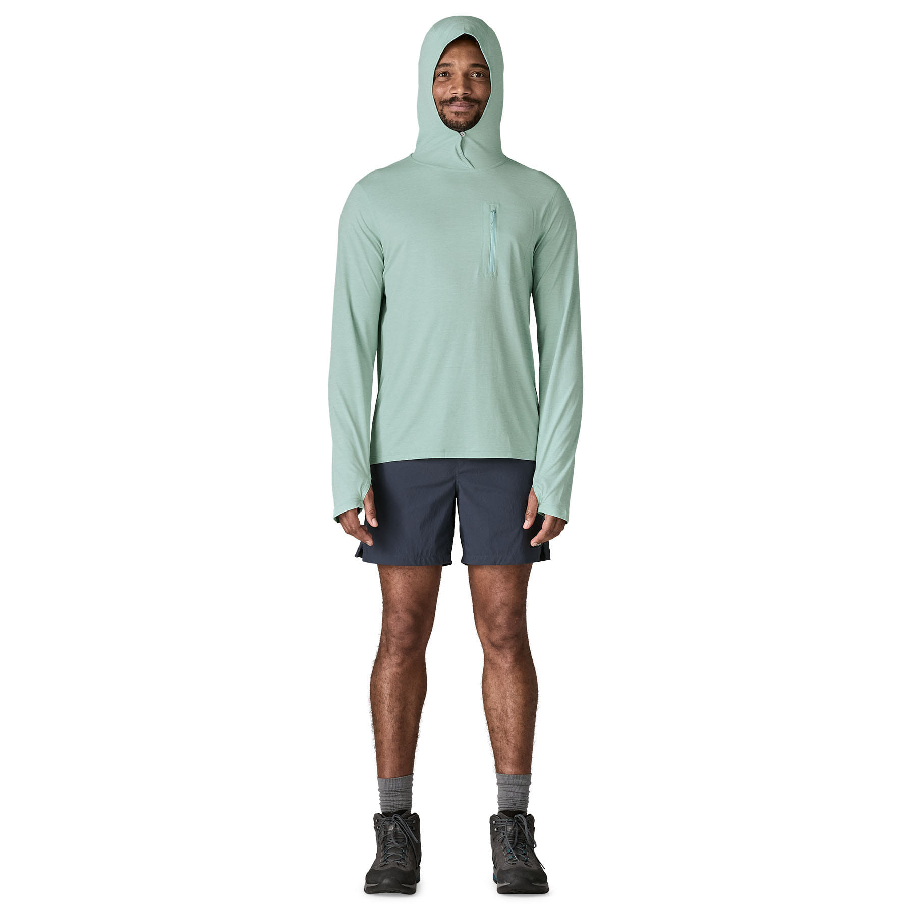Patagonia M's Cap Cool Sun Hoody Langarmshirt thermal blue/thin ice x ...